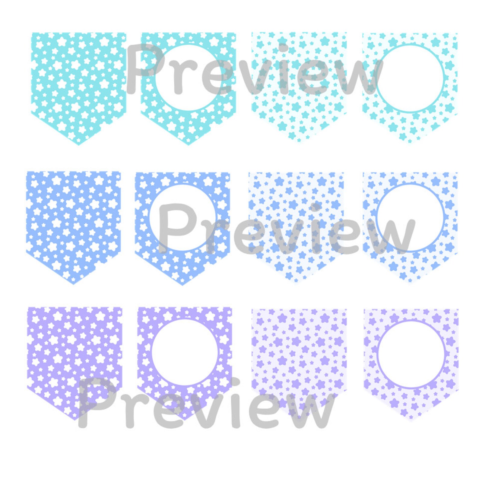 Editable Pastel Star Banners - Etsy