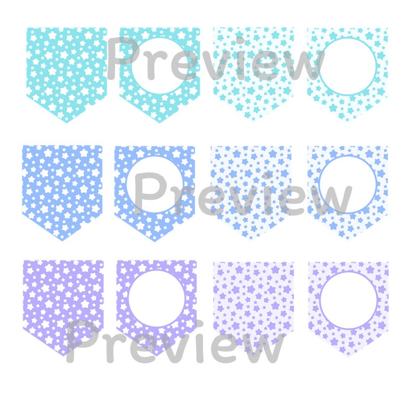 Editable Pastel Star Banners - Etsy