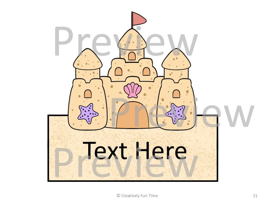 Editable Sand Castle Name Tags: Printable Classroom Decor (digital ...