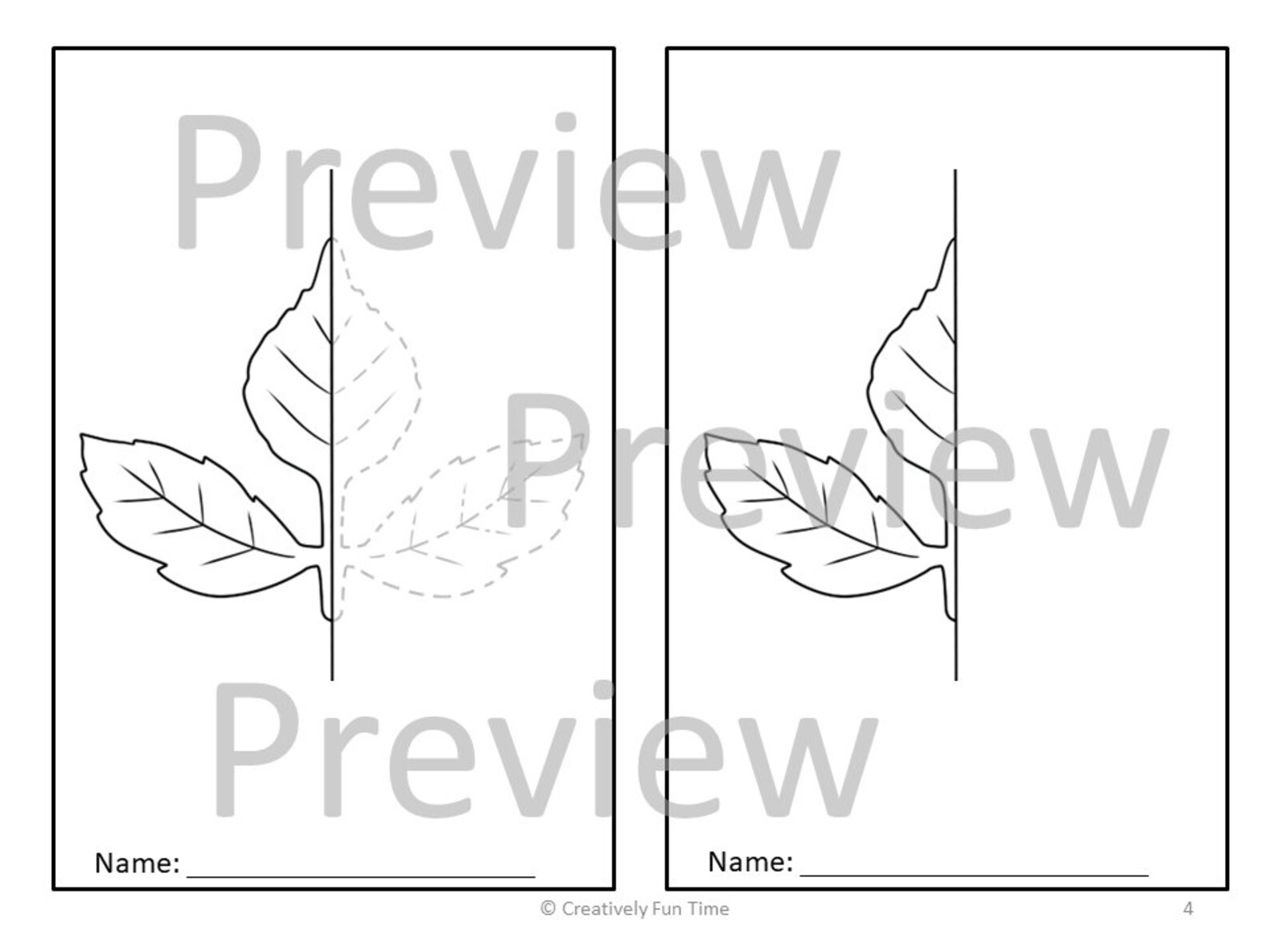Leaf Symmetry Activities - Etsy