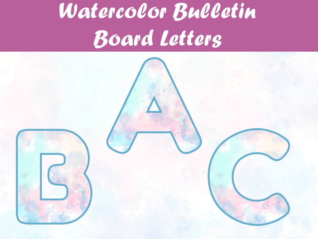 Watercolor Bulletin Board Letters - Etsy