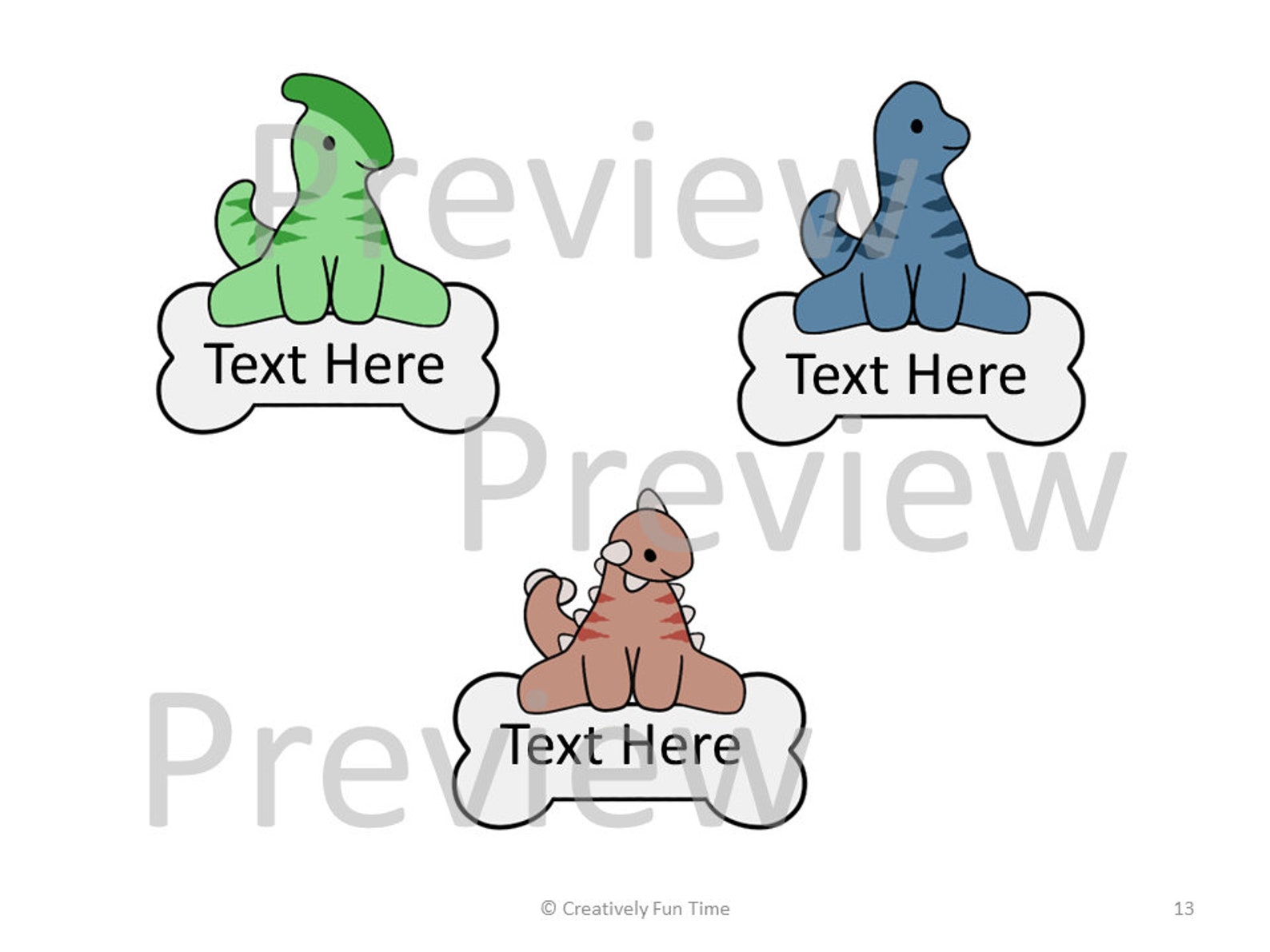 Editable Dinosaur Name Tags - Etsy