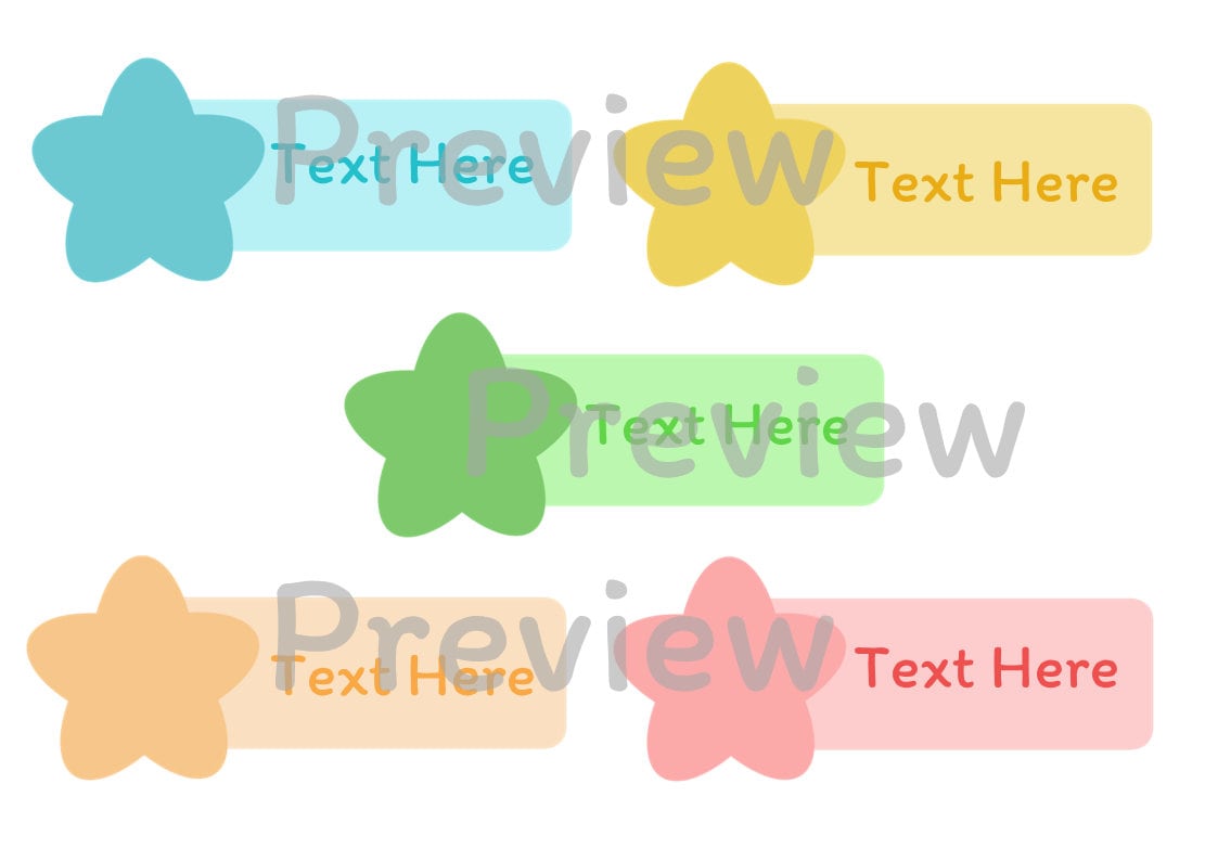 Editable Rainbow Pastel Star Name Tags - Etsy