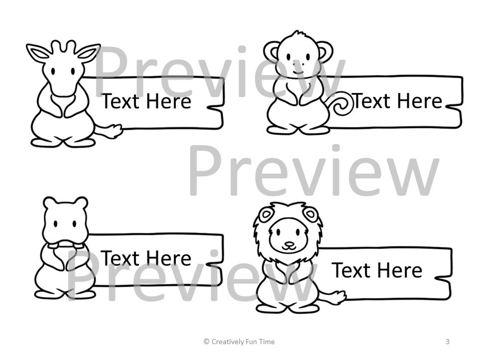 Safari Animal Name Tags: Printable Classroom Decor (digital Download ...