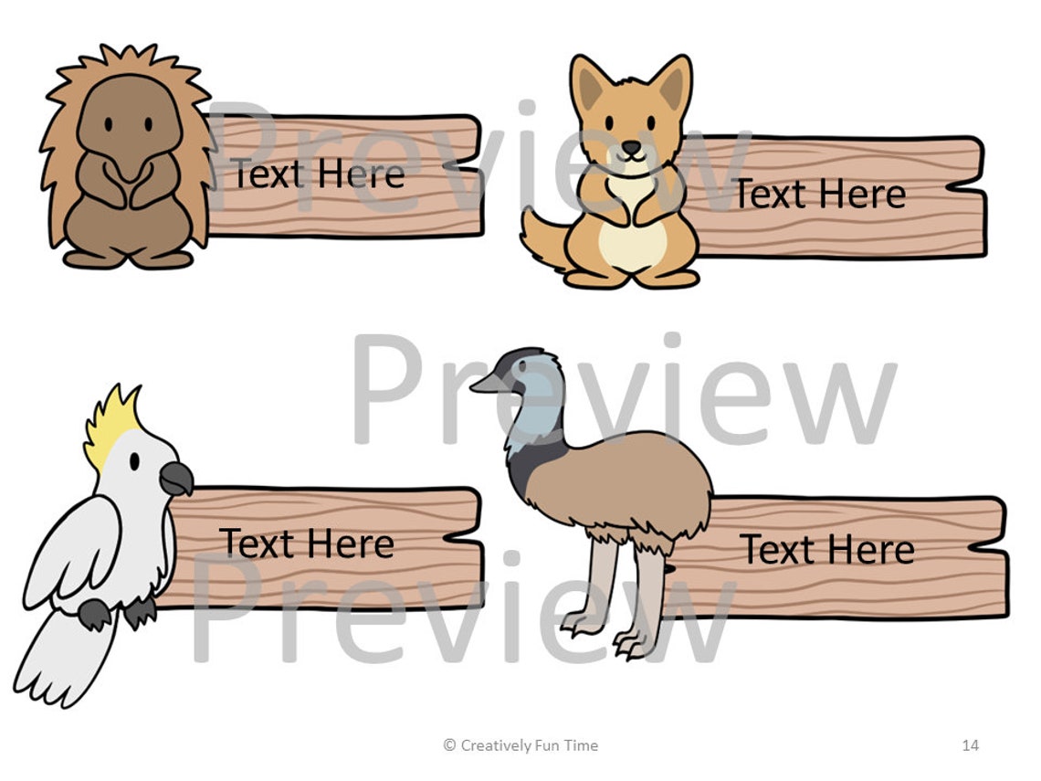 Australian Animal Name Tags: Printable Classroom Decor (digital Product ...