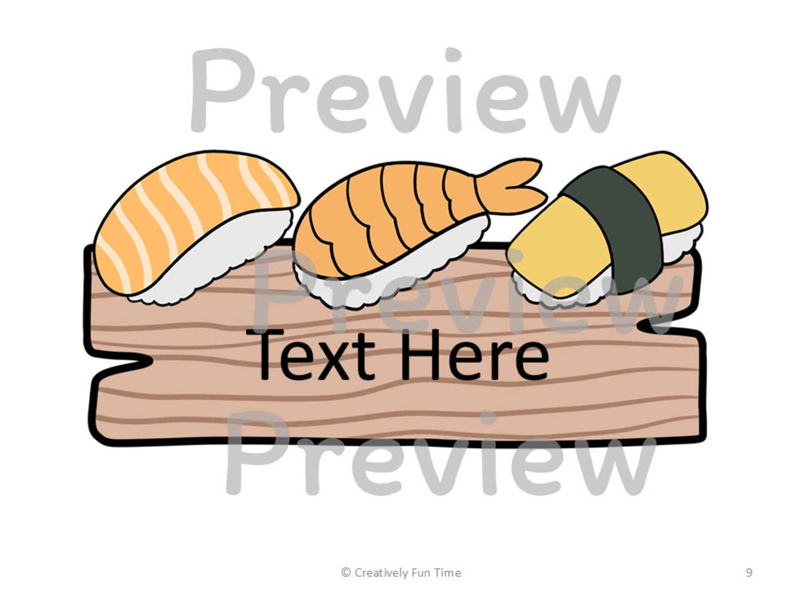 Editable Sushi Name Tags - Etsy