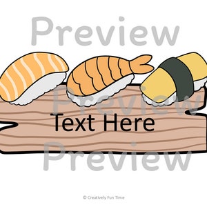Editable Sushi Name Tags, Cute Printable Name Plates for Bulletin ...