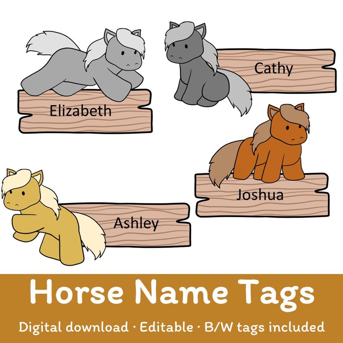 Editable Horse Name Tags: Printable Classroom Decor (PDF & Powerpoint ...