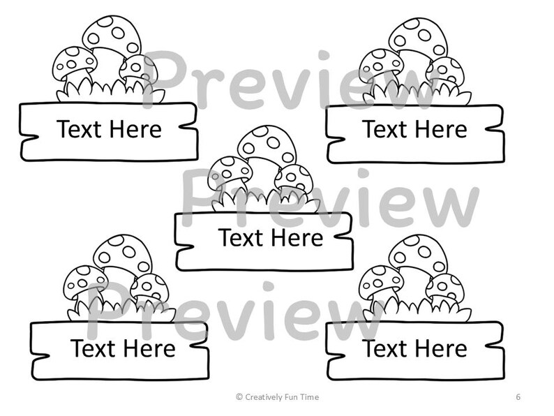 Editable Mushroom Name Tags - Etsy