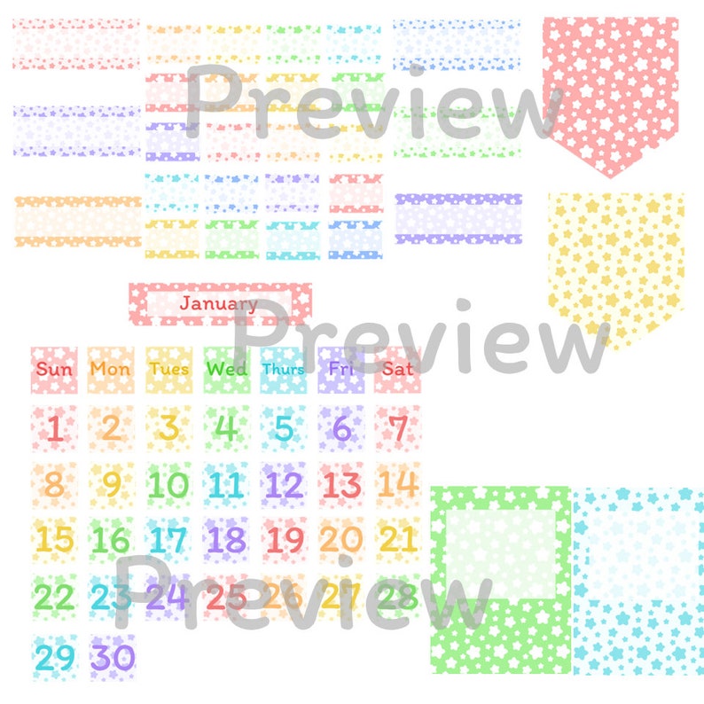 Pastel Stars Decor Bundle - Etsy