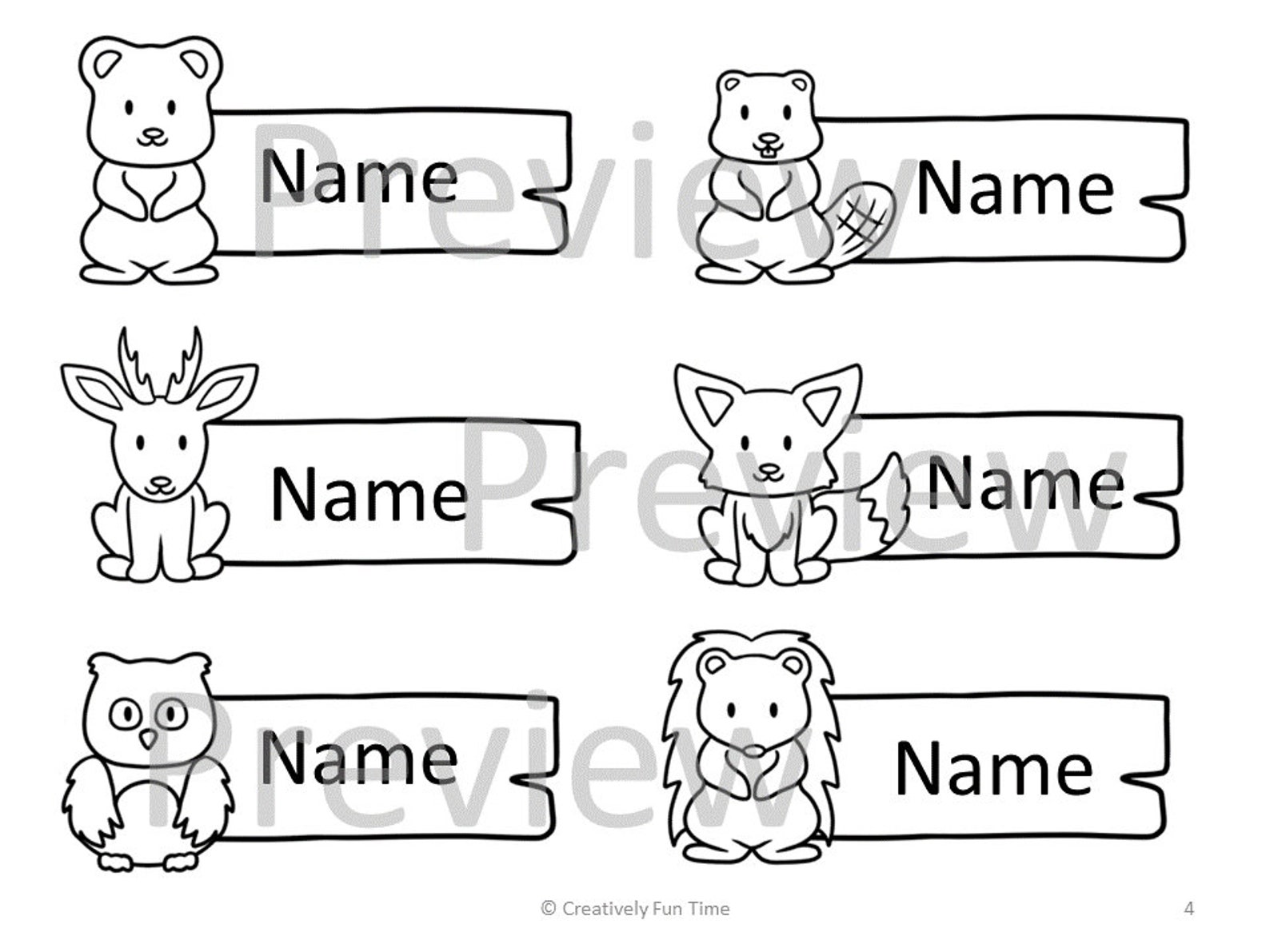 Editable Woodland Animal Name Tags: Printable Classroom Decor (digital ...
