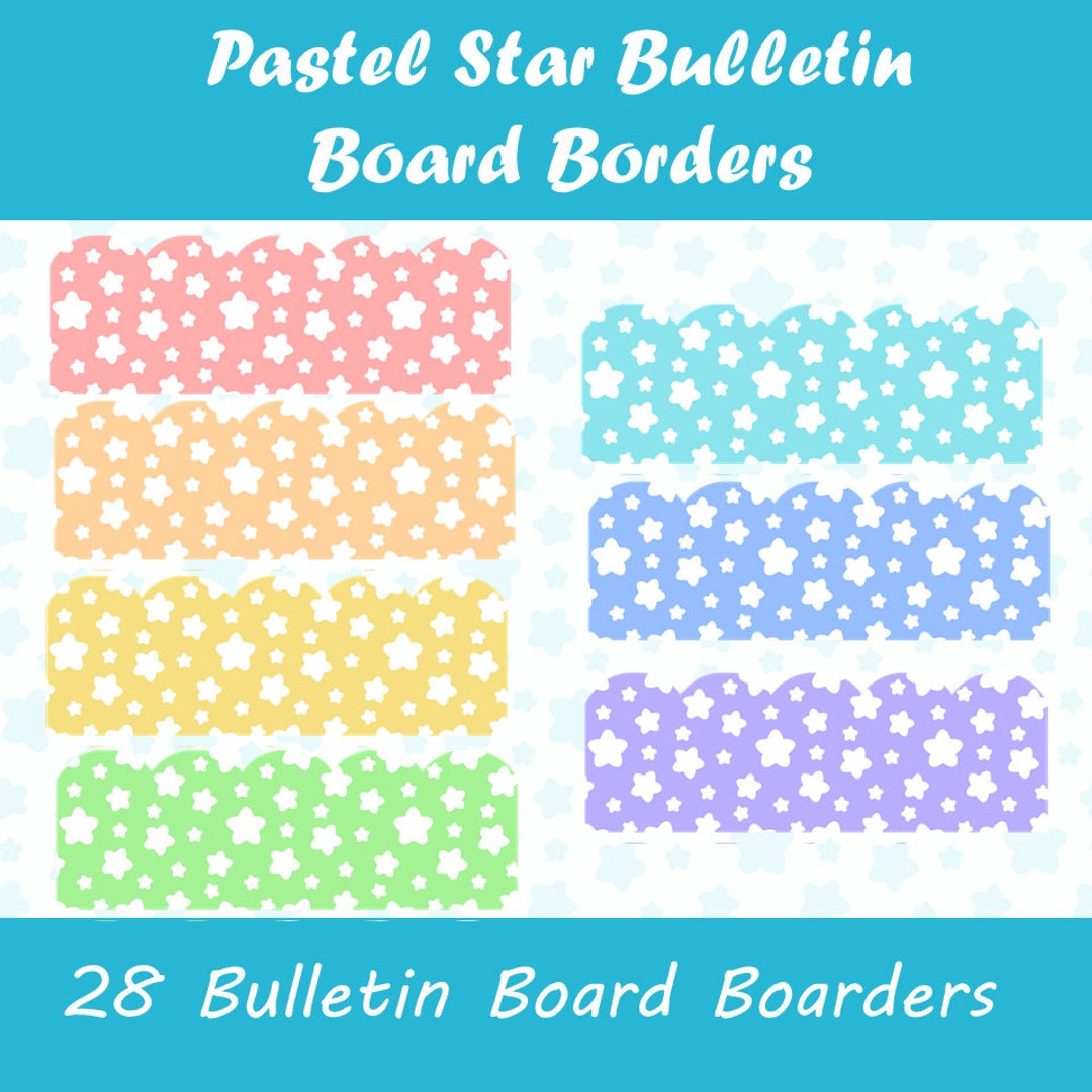 Pastel Star Bulletin Board Borders - Etsy