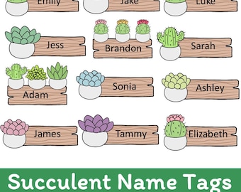 EDITABLE Cactus Themed Classroom Name Plates / Printable Name Tags for ...