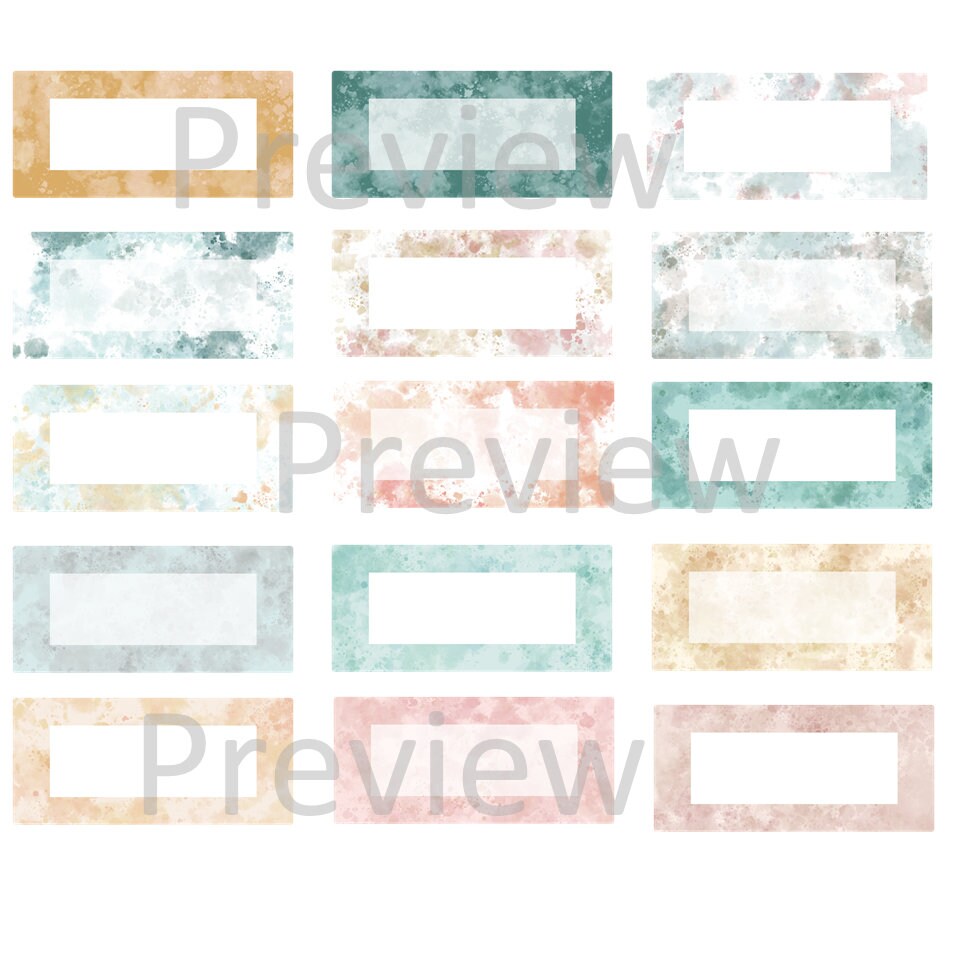 Editable Watercolor Boho Name Tags - Etsy