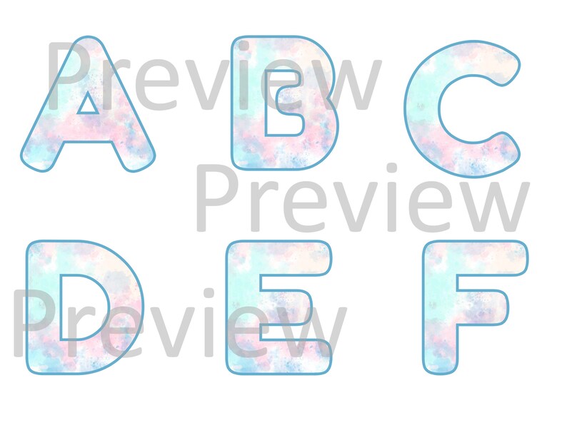 Watercolor Bulletin Board Letters - Etsy