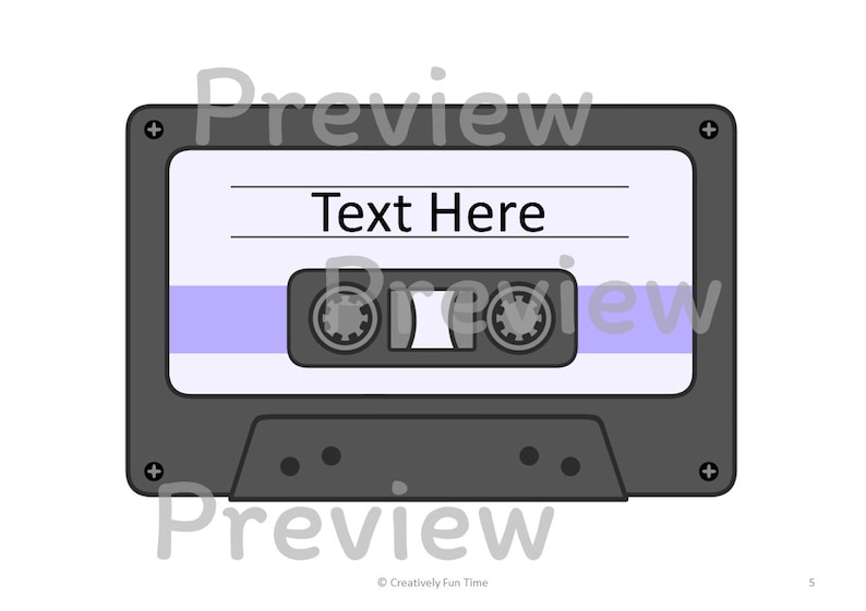 Editable Cassette Tape Name Tags - Etsy