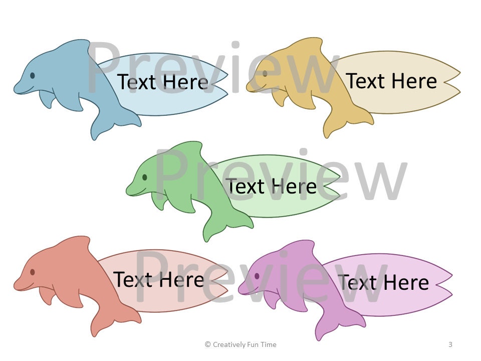Editable Dolphin Name Tags: Printable Classroom Decor (digital Download ...