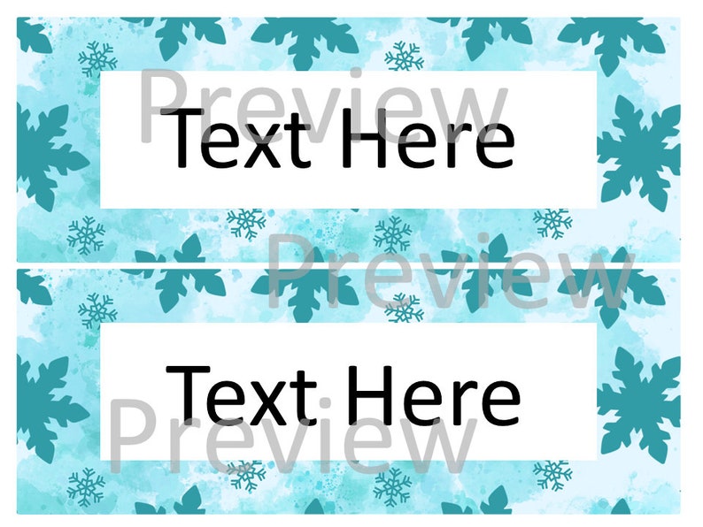 Editable Watercolor Snowflake Name Tags - Etsy