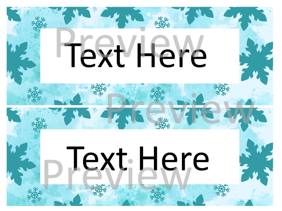 Editable Watercolor Snowflake Name Tags - Etsy