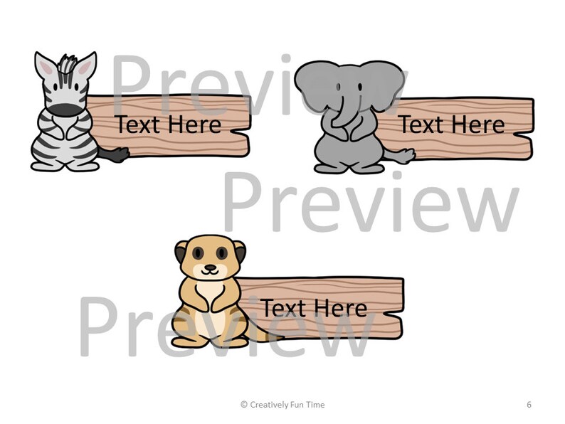 Safari Animal Name Tags: Printable Classroom Decor (digital Download ...
