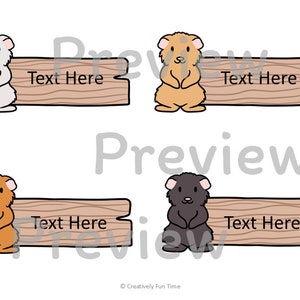 Editable Guinea Pig Name Tags - Etsy