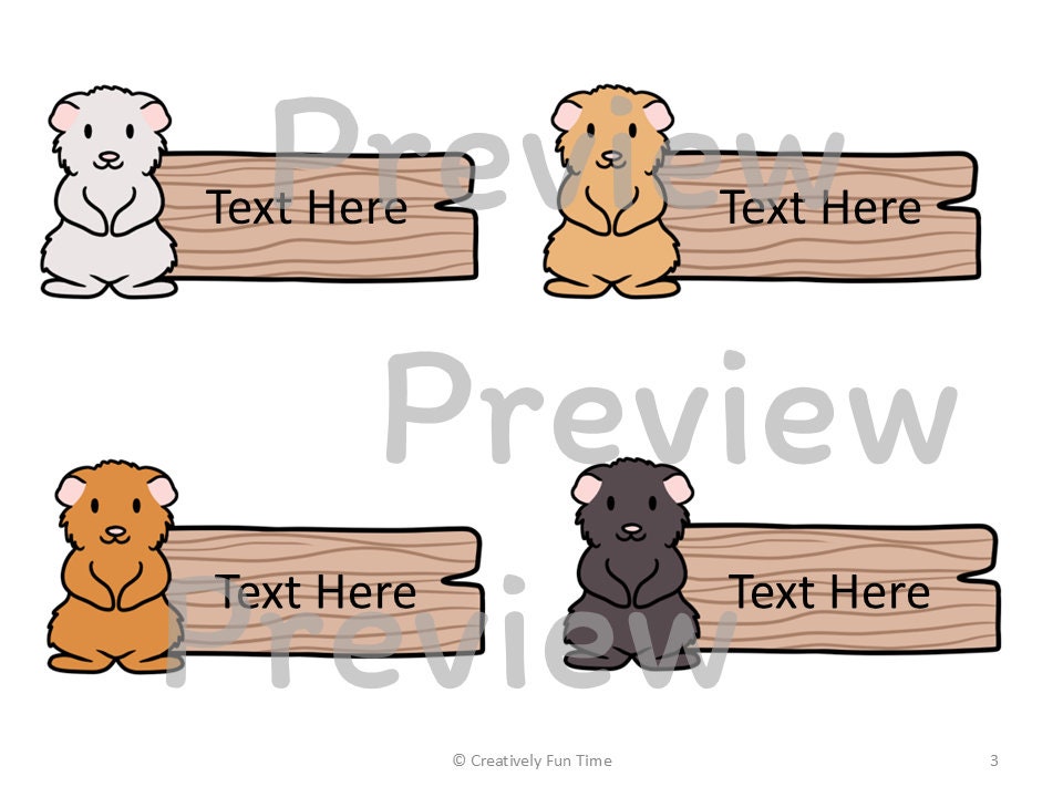 Editable Guinea Pig Name Tags - Etsy