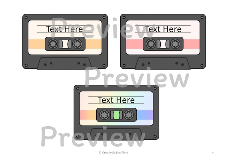 Editable Cassette Tape Name Tags - Etsy