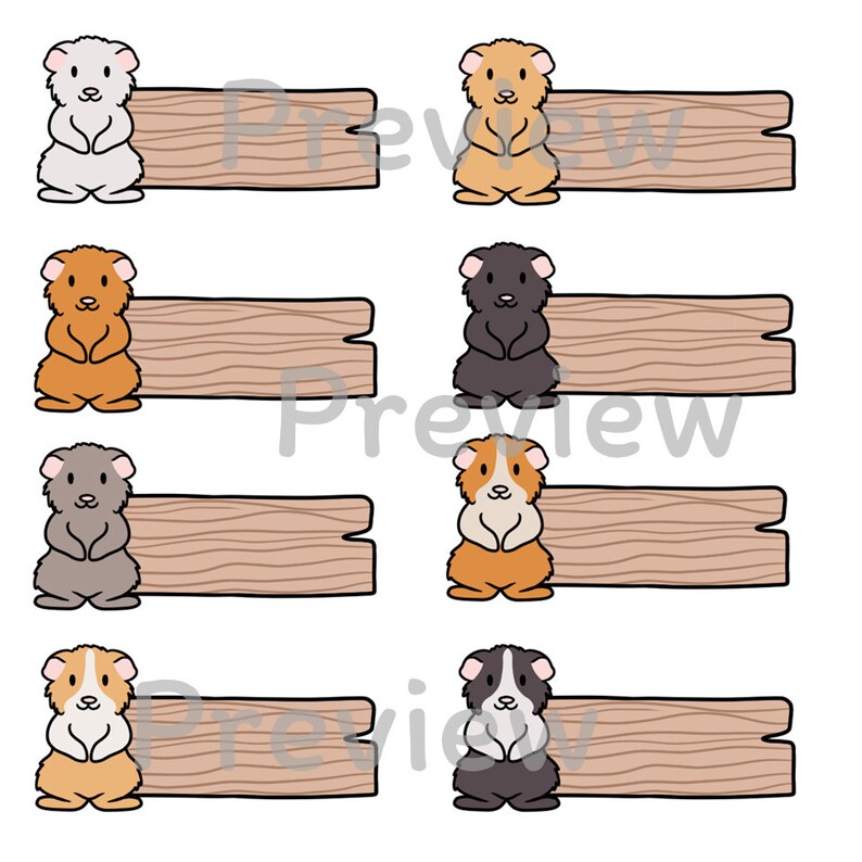 Editable Guinea Pig Name Tags - Etsy