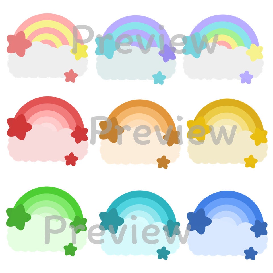Editable Rainbow Pastel Star Name Tags - Etsy