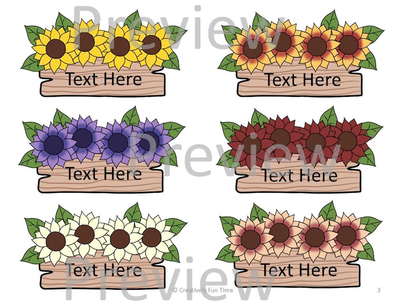 Sunflower Name Tags: Printable Classroom Decor (PDF & PPTX Digital ...