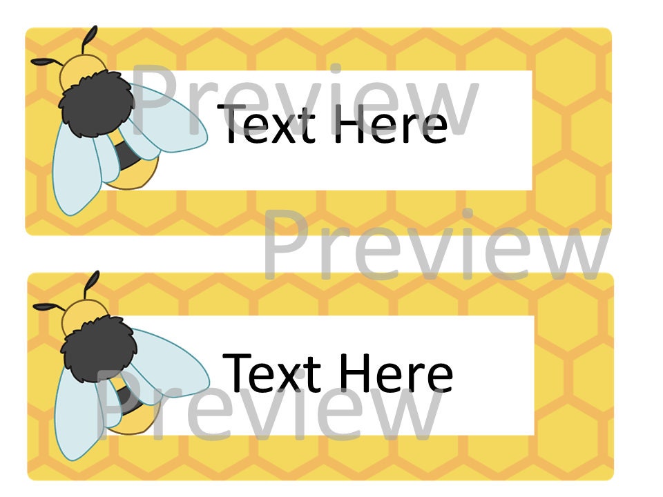 Editable Bee Name Tags: Printable Classroom Decor (digital Product Only ...