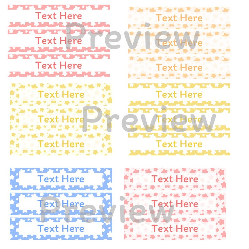 Editable Pastel Star Drawer Labels - Etsy