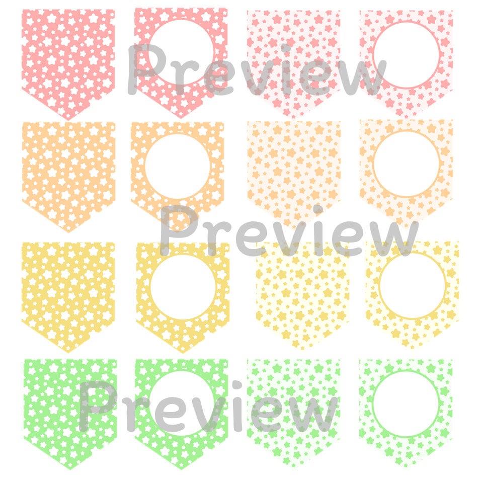 Editable Pastel Star Banners - Etsy