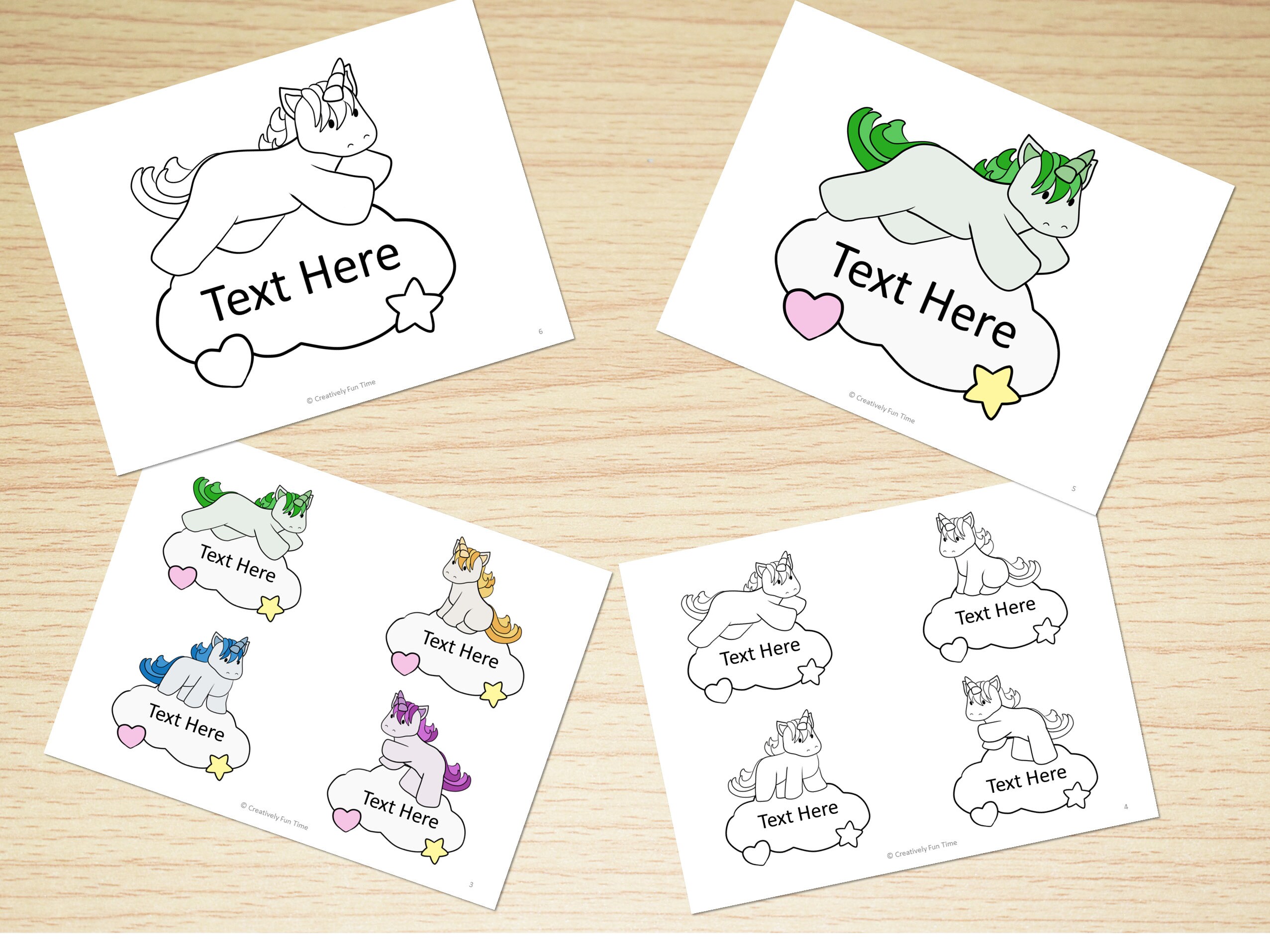 Editable Unicorn Name Tags - Etsy Australia