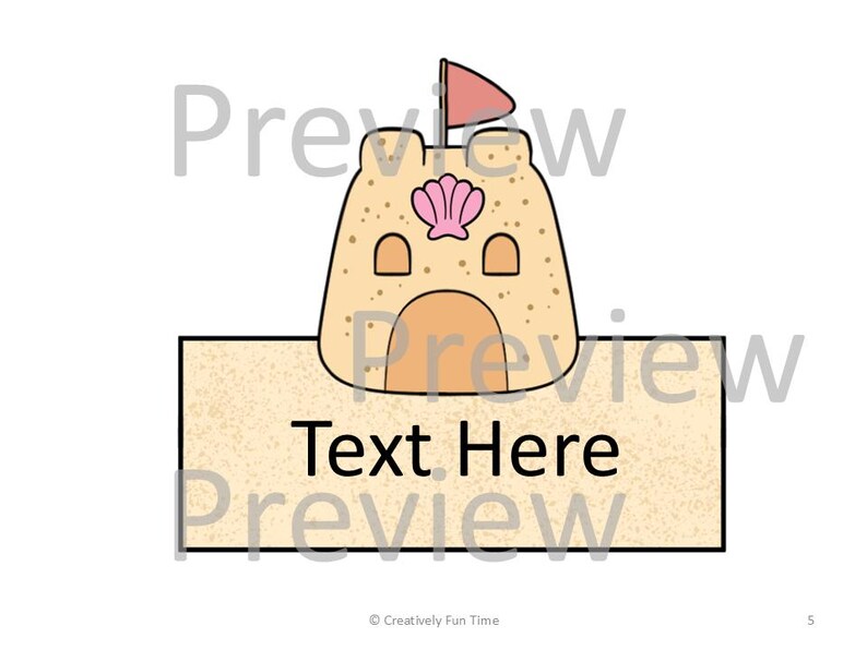 Editable Sand Castle Name Tags: Printable Classroom Decor (digital ...