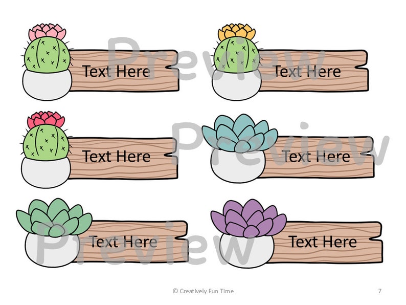 Editable Succulent Name Tags: Printable Classroom Decor (digital ...