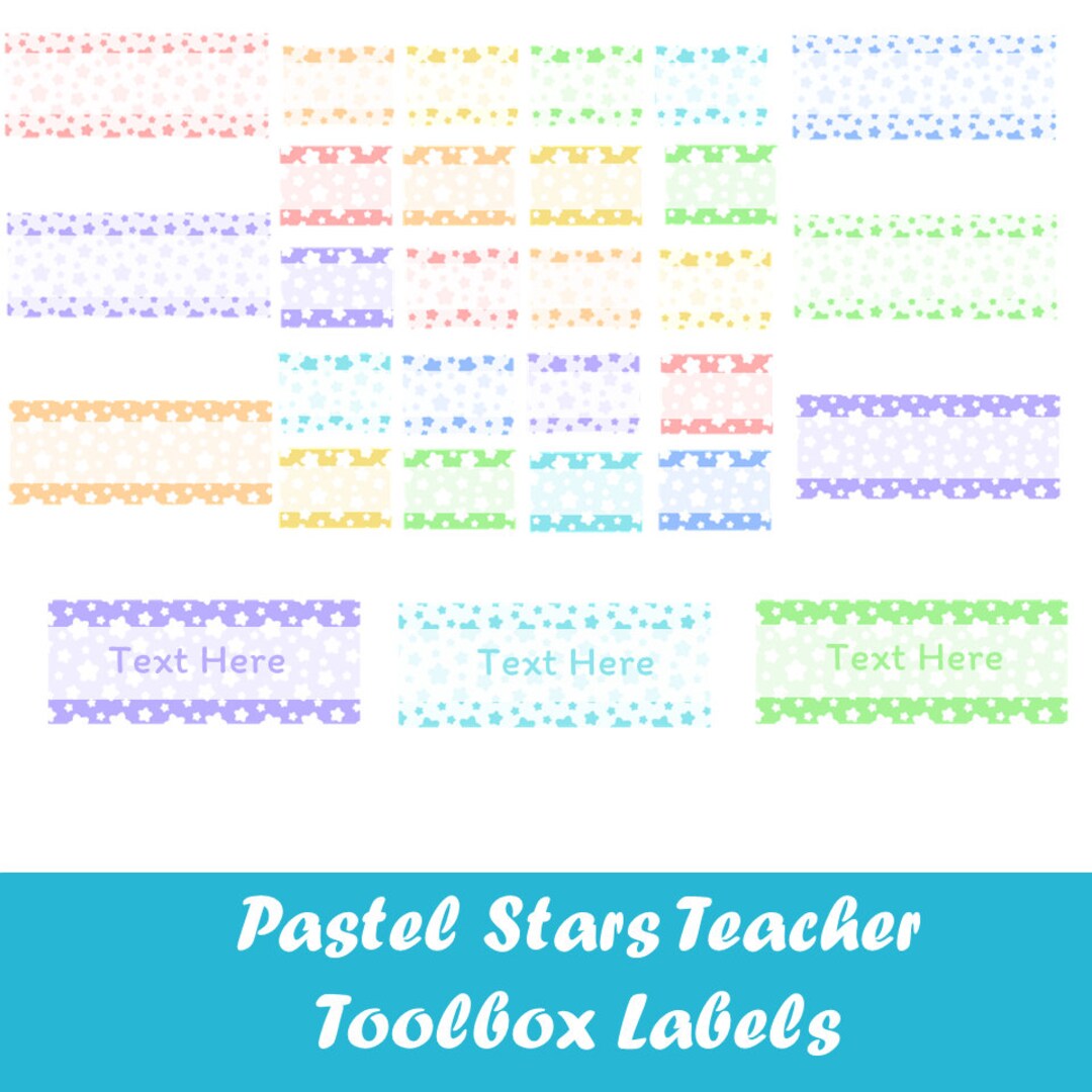Editable Pastel Stars Teacher Toolbox Labels - Etsy