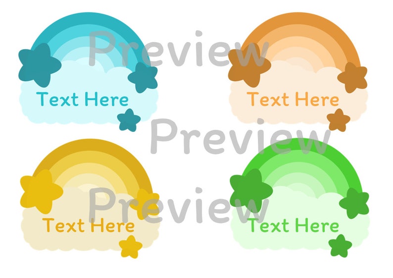 Editable Rainbow Pastel Star Name Tags - Etsy