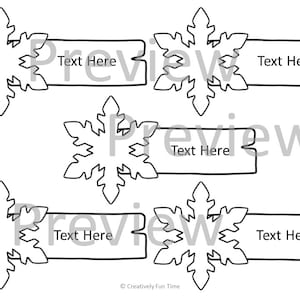 Editable Snowflake Name Tags - Etsy