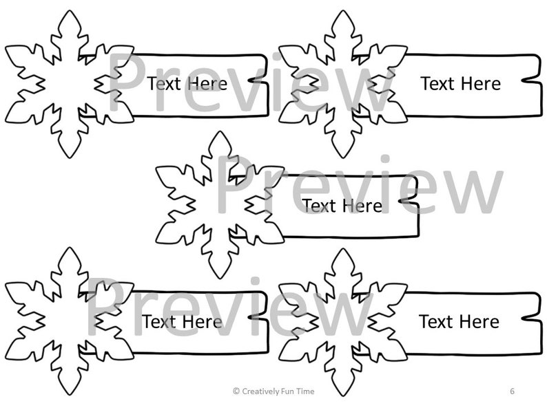 Editable Snowflake Name Tags - Etsy