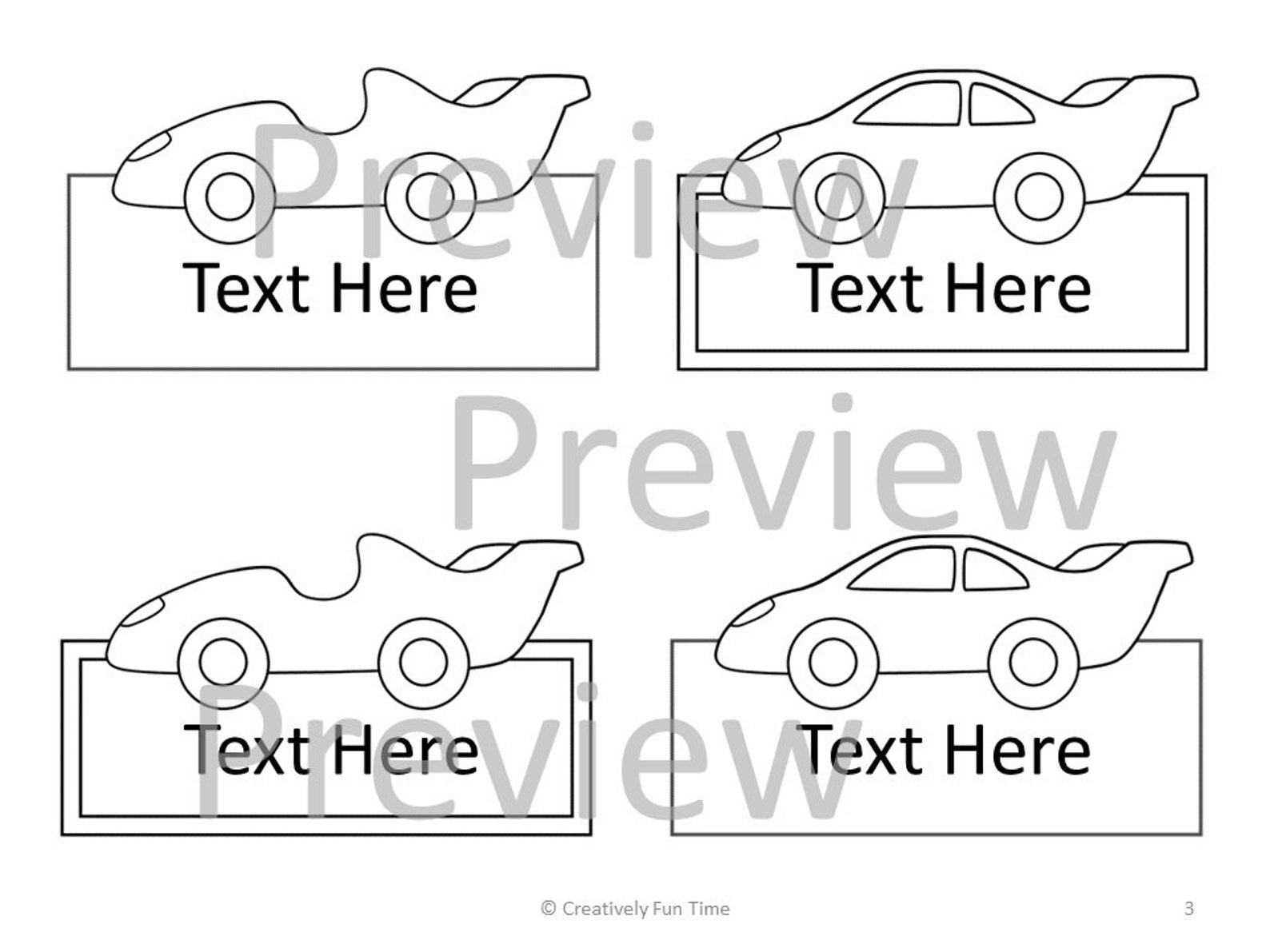 Editable Race Car Name Tags - Etsy