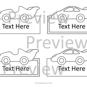 Editable Race Car Name Tags, Cute Printable Name Plates for Bulletin ...