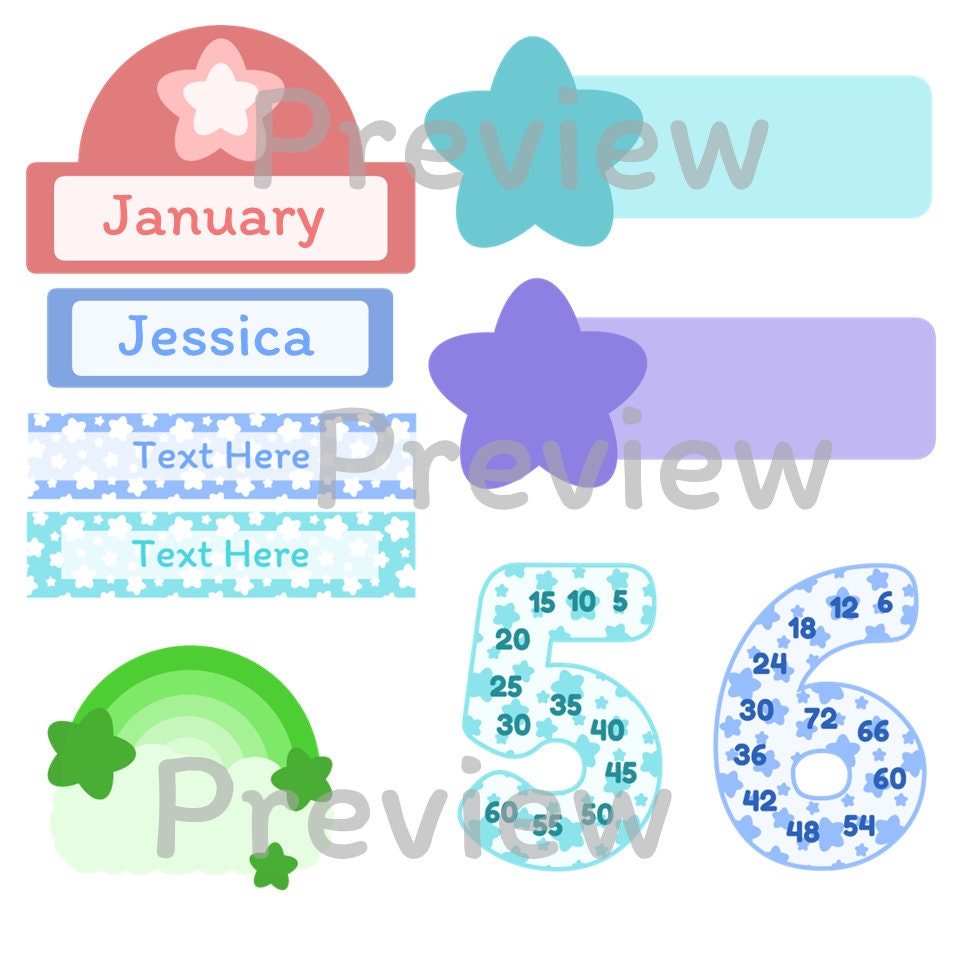 Pastel Stars Decor Bundle - Etsy