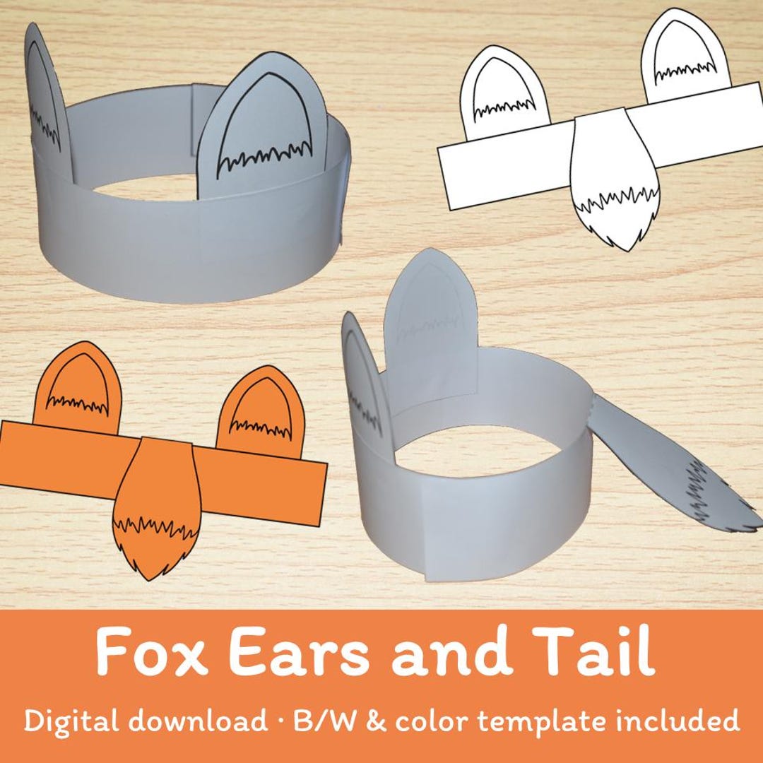 Printable Paper Animal Hat Fox Ears and Tail - Etsy Australia