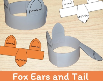 Printable Paper Animal Hat Racoon Ears and Tail - Etsy
