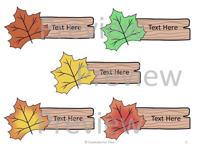 Editable Autumn Leaves Name Tags - Etsy