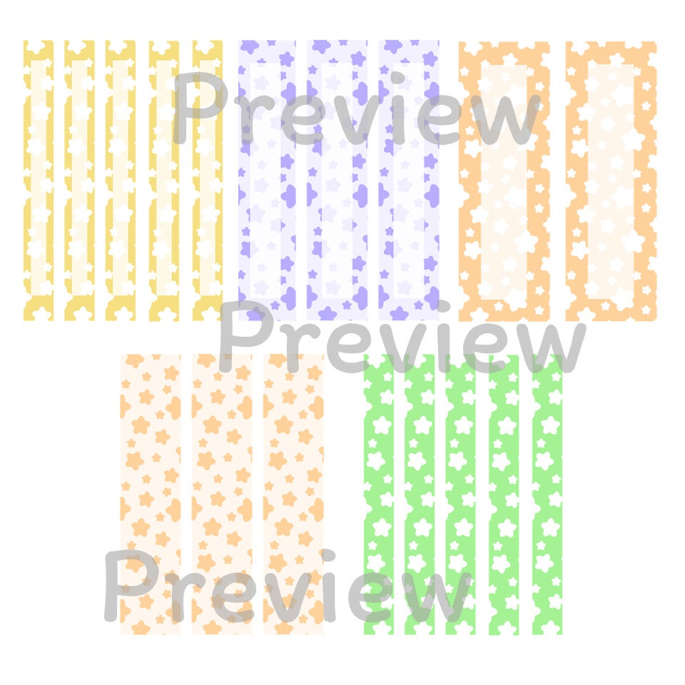Editable Pastel Star Binder and Spine Covers - Etsy
