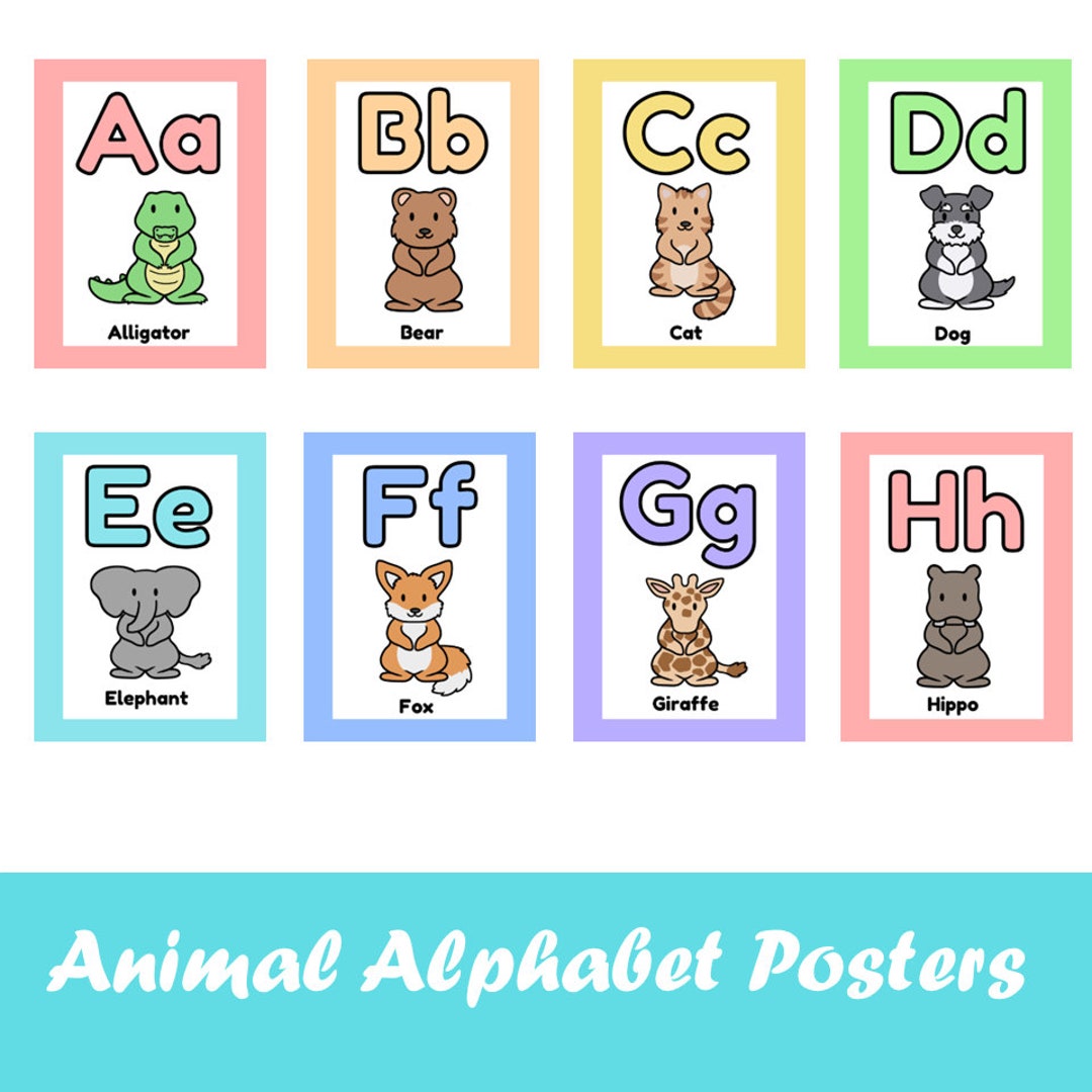 Animal Alphabet Posters - Etsy