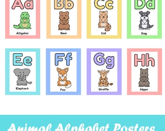 Animal Alphabet Posters - Etsy