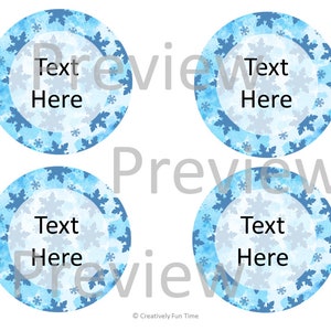 Editable Watercolor Snowflake Name Tags - Etsy
